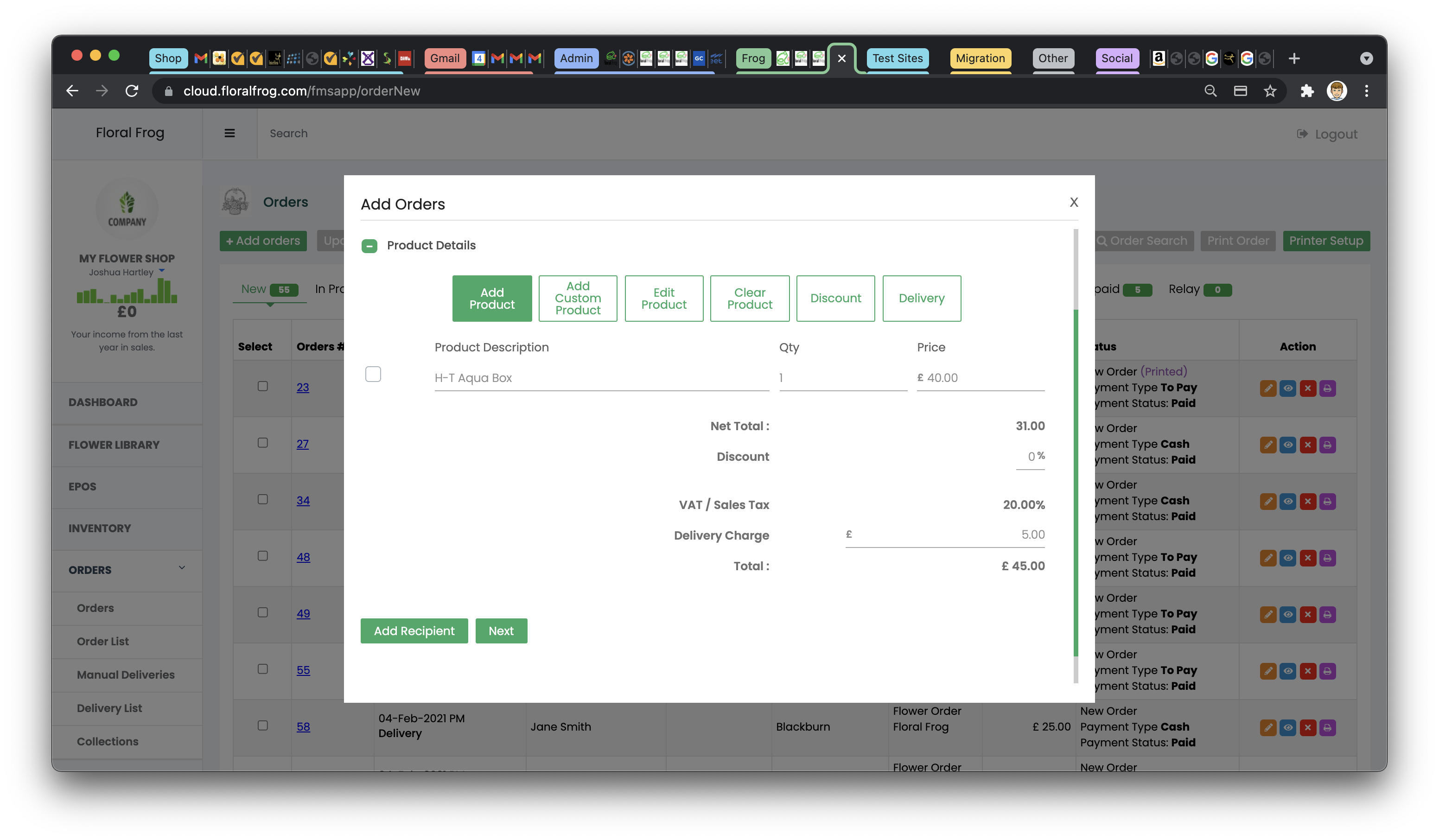 How to create a multiple recipient order How to create a multiple recipient order